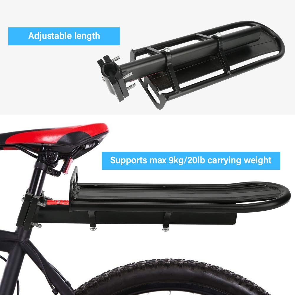Premium Adjustable Aluminum Alloy Bicycle Rear Rack - Quick Release ...