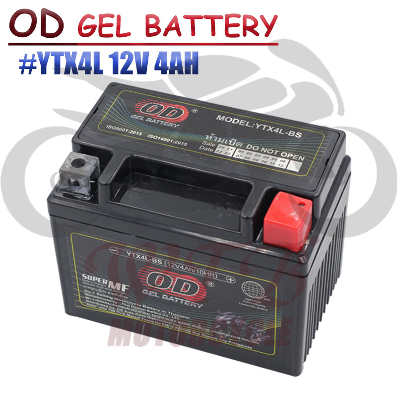 OD BATTERY YTX4L-BS (12V 4AH) Maintenance-Free | Lazada PH