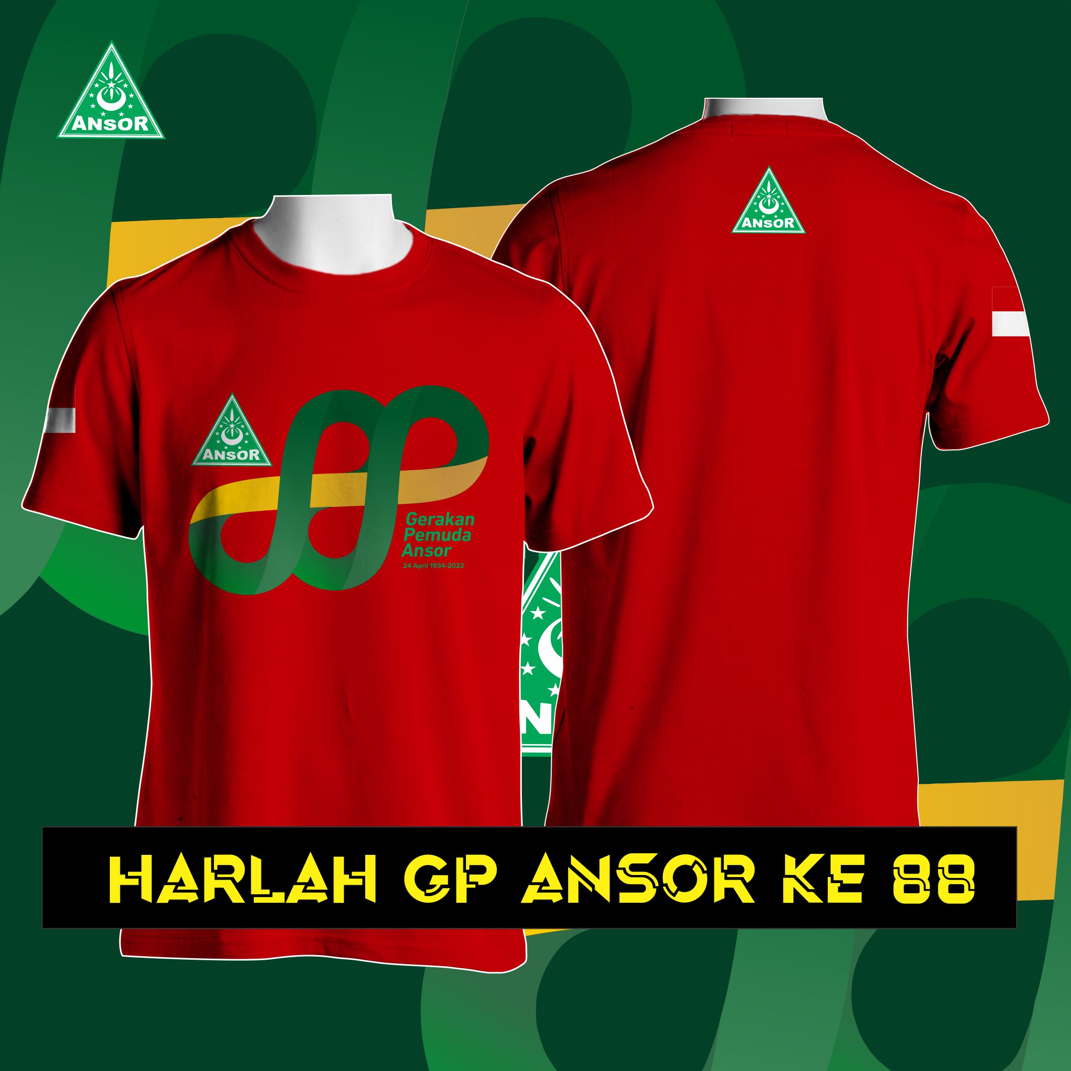 KAOS HARLAH GP ANSOR KE 88 | PENDEK | Lazada Indonesia