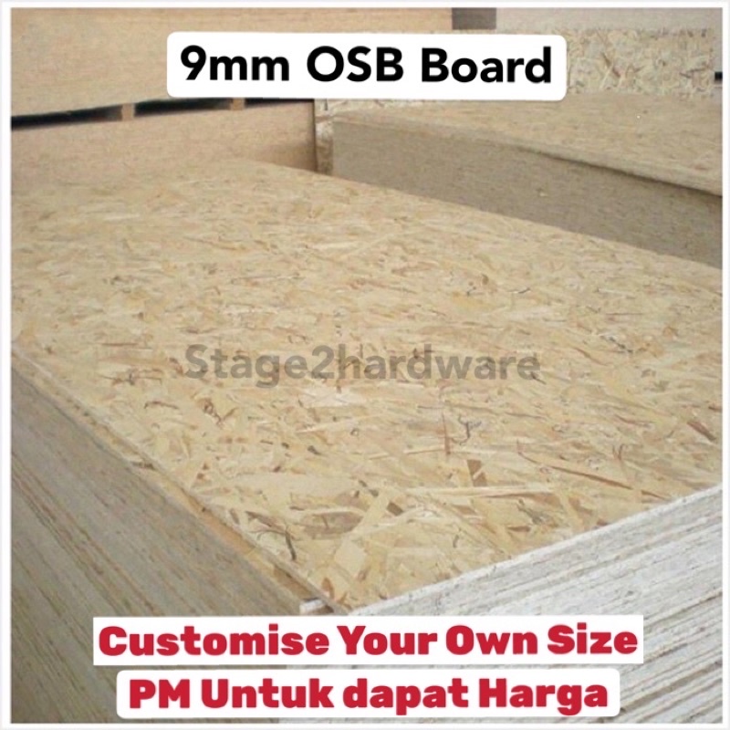 Customise OSB Board 9mm 1' Kaki Persegi / Square Feet /Papan OSB ...