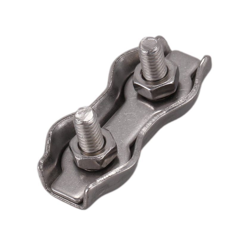 10 Pcs 3mm Duplex Clips Stainless Steel Wire Cable Rope Grips Clamps ...