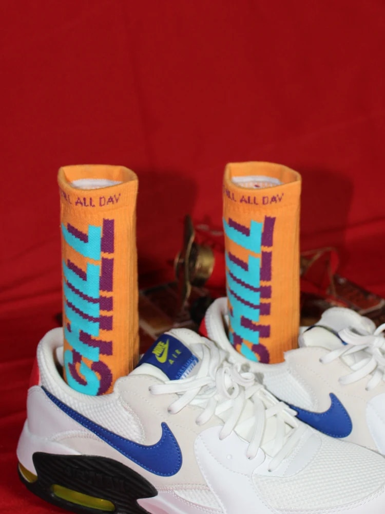 CHILL Hiphop Individuality Street Men's Socks Rainbow Orange 100%Cotton ...