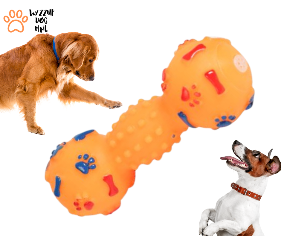 Rubber Pet Toy Rubber Dog Bite Bone Dumbbell Orange Chewing Toy | Lazada PH
