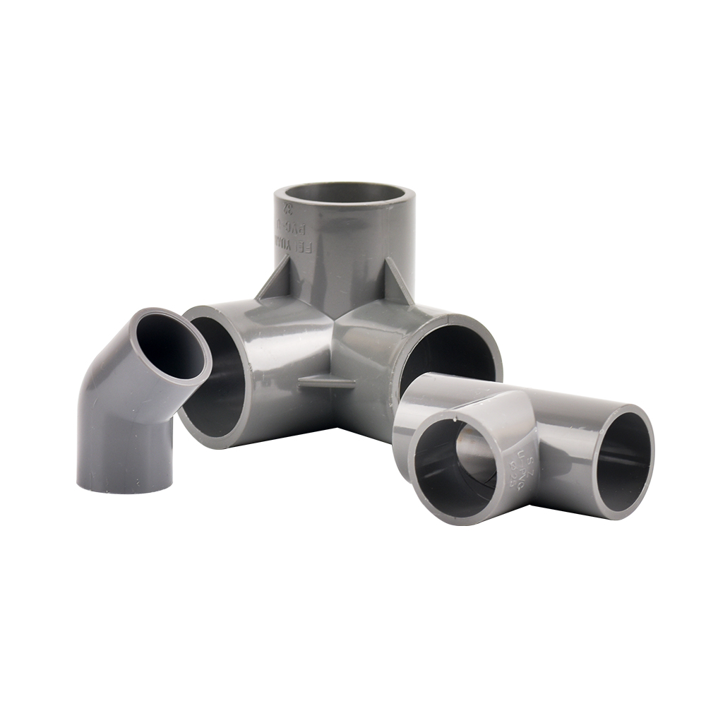 20/25/32mm Grey Pvc Fittings Straight Elbow Tee Cross Connector Water ...