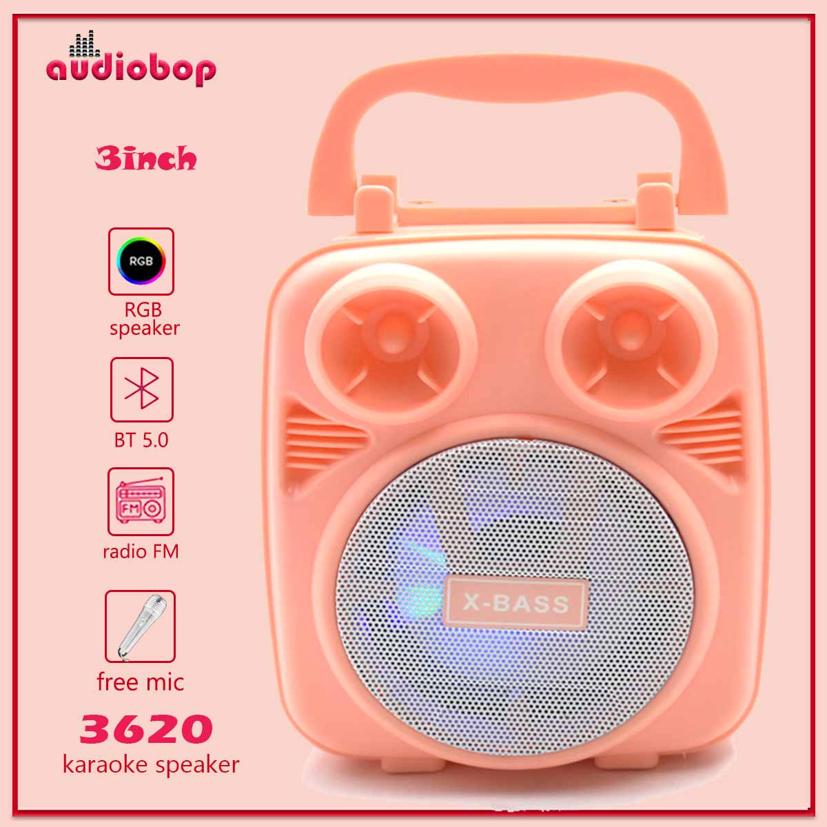 Audiobop Karaoke Stereo Portable Wireless Bluetooth Speaker with FREE ...
