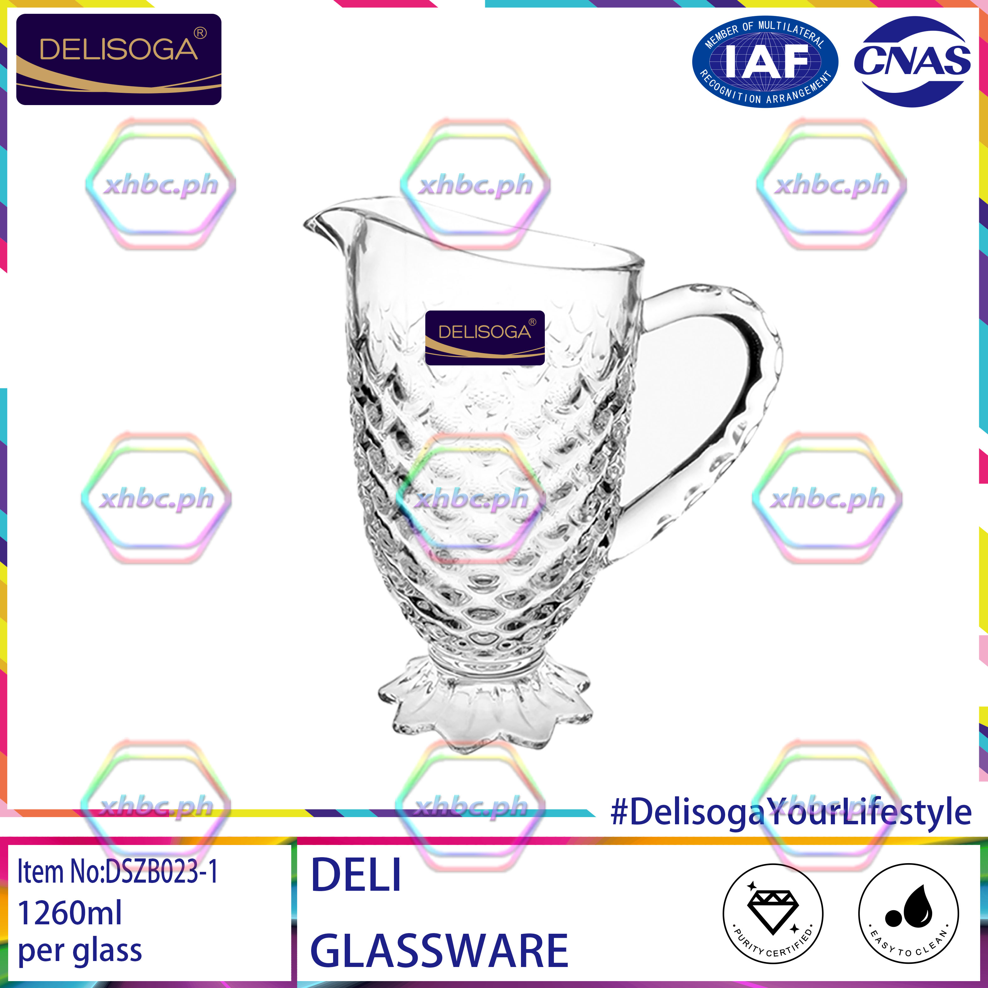 Deli Delisoga ️ 1260ml Glassware Pitcher Fish Glass Pitche Cold kettle ...