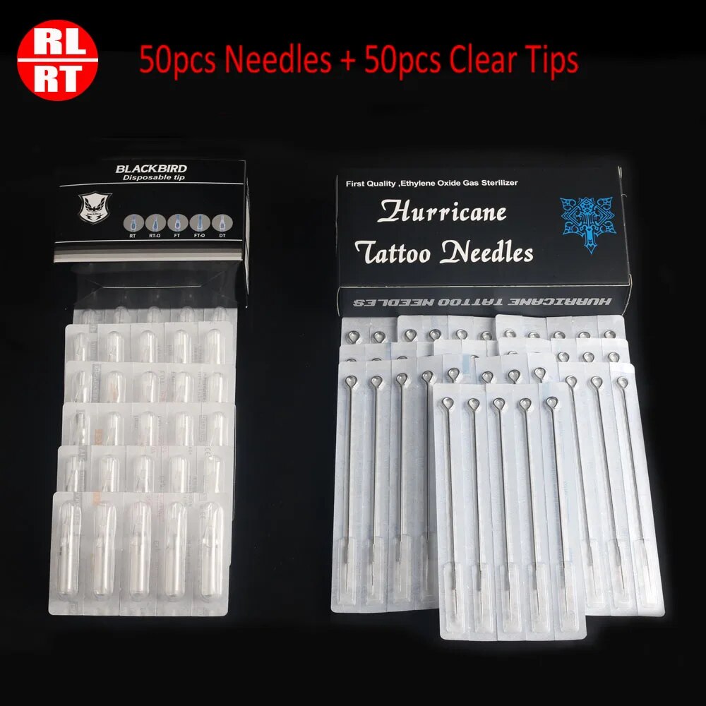 50Pcs 3RL 5RL 7RL 9RL 11RL Size Tattoo Needles + 50pcs 3/5/7/9/11RT ...