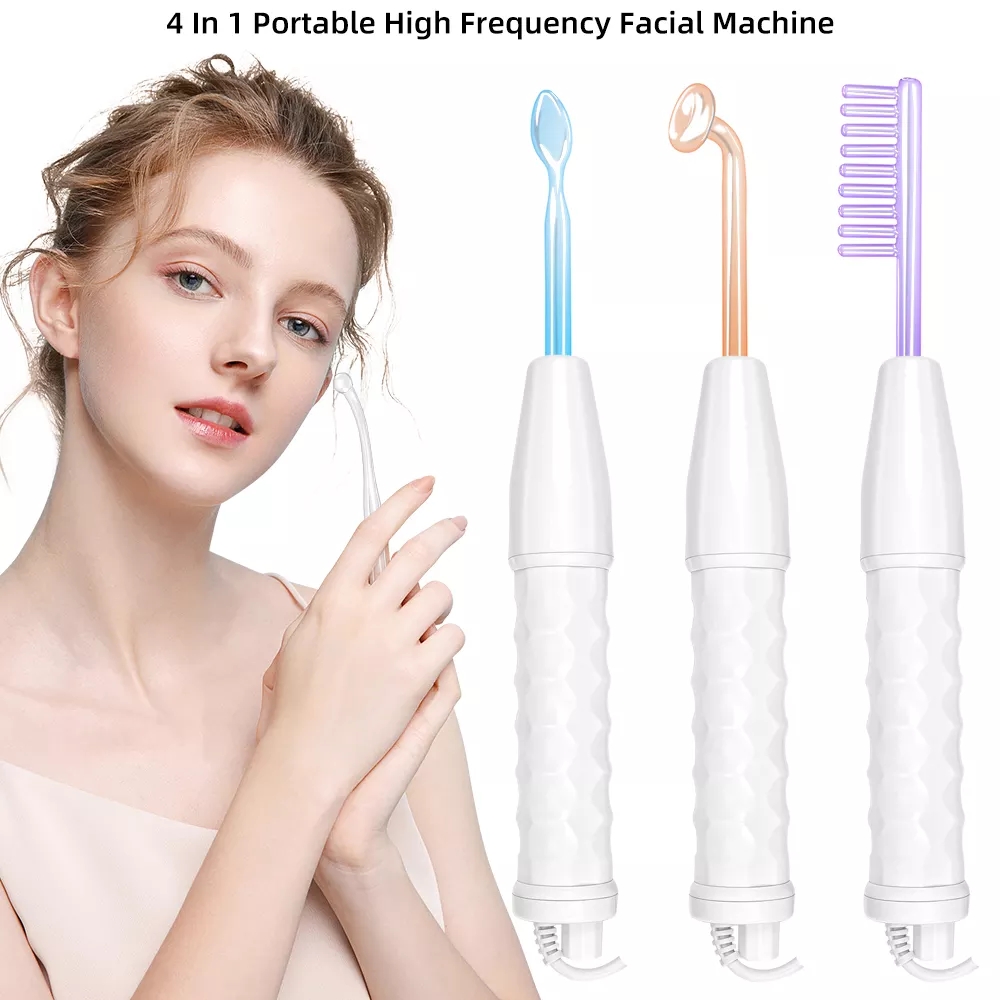Portable High Frequency Facial Machine Mushroom Tongue Bend Comb Tube ...