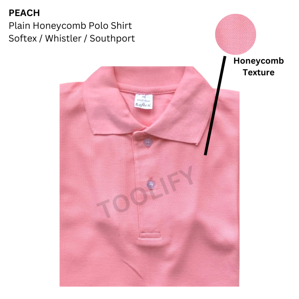 Polo Shirt Peach, Pink | Unisex | Honeycomb Fabric | Softex Southport ...