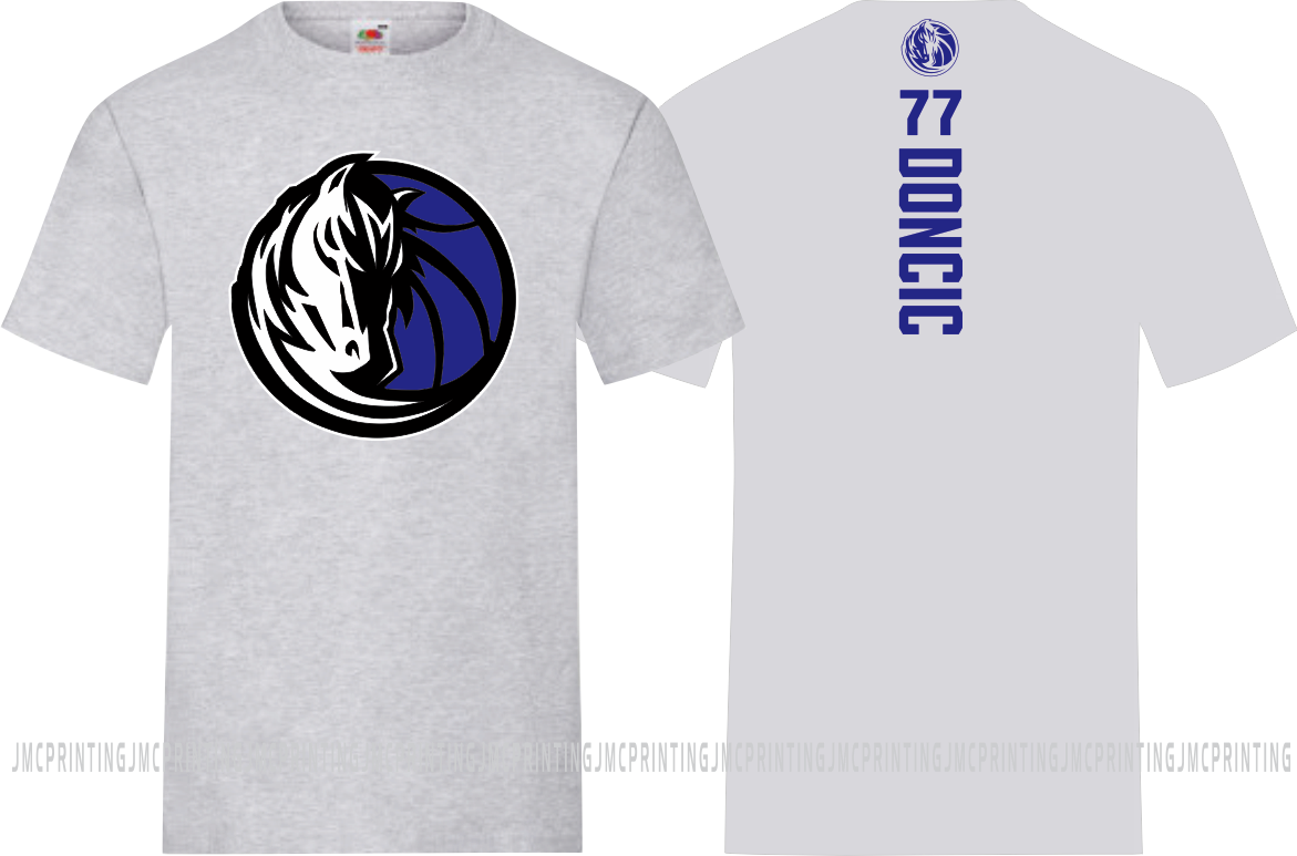 Luka Doncic Dallas Mavericks #77 Logo T-Shirt Fruit of the Loom 100% ...