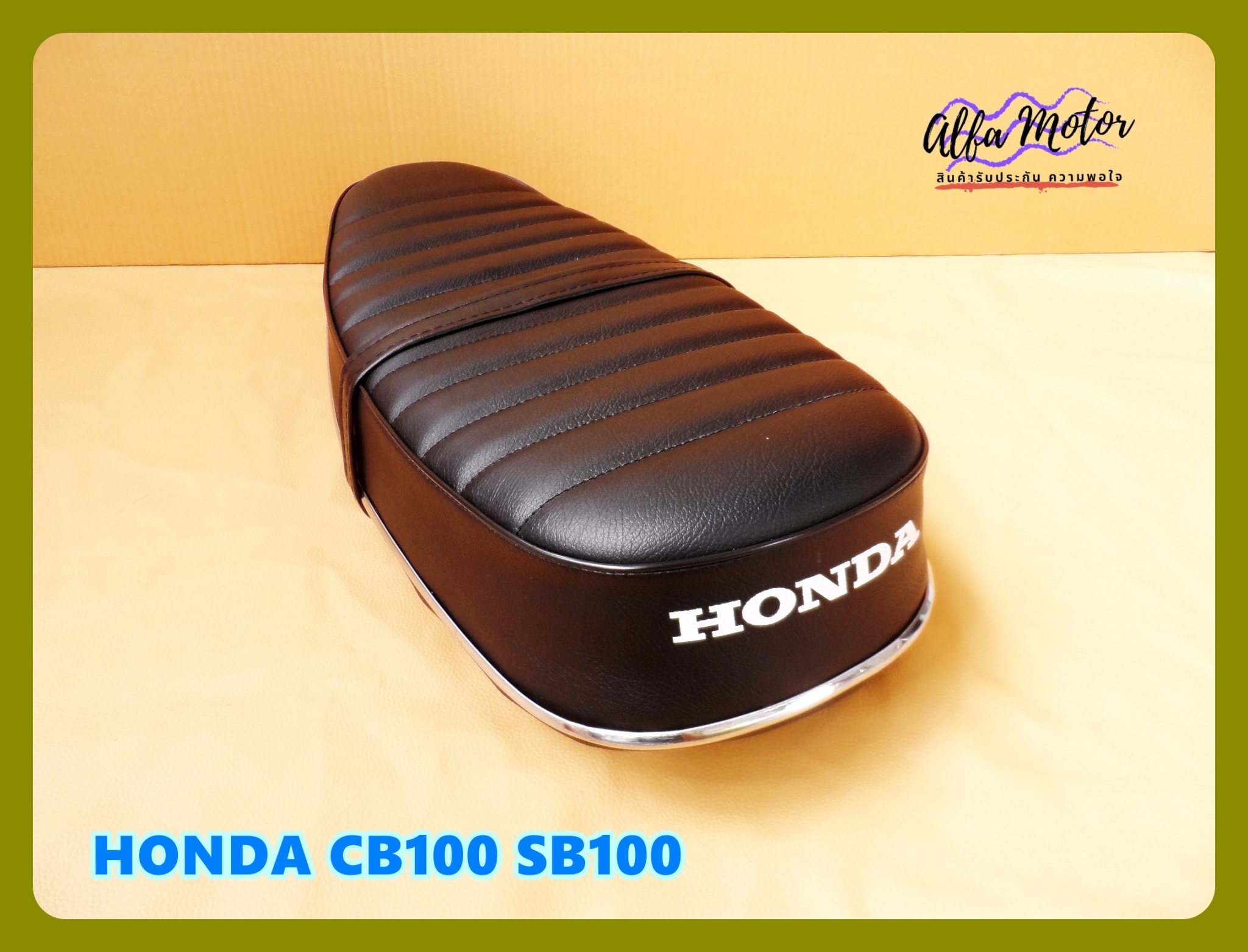 HONDA CB100 SB100 "BLACK" COMPLETE SEAT with "CHROME" TRIM #เบาะ เบาะรถ ...