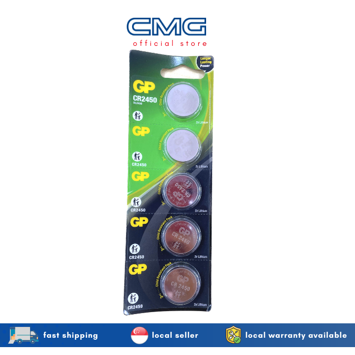 GP Lithium Cell CR2450 3V 5 Button Batteries | Lazada Singapore