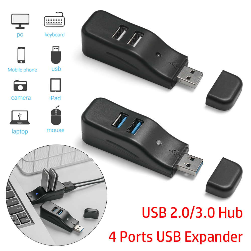 【InnovateWorld】Mini 4 Ports USB 3.0 Hub Portable High Speed Data ...