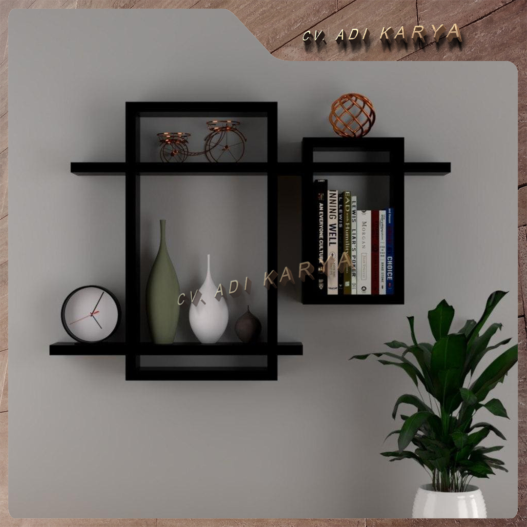 Rak Dinding Tempel Tembok Aesthetic Minimalis Kamar Vintage Dapur Kayu ...