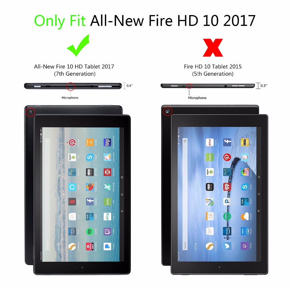 NEW 【7efc9af3】Case For Fire HD 10 2019 2017 Tablet for Amazon Fire HD 2019 10.1 inch Fold Flip ...