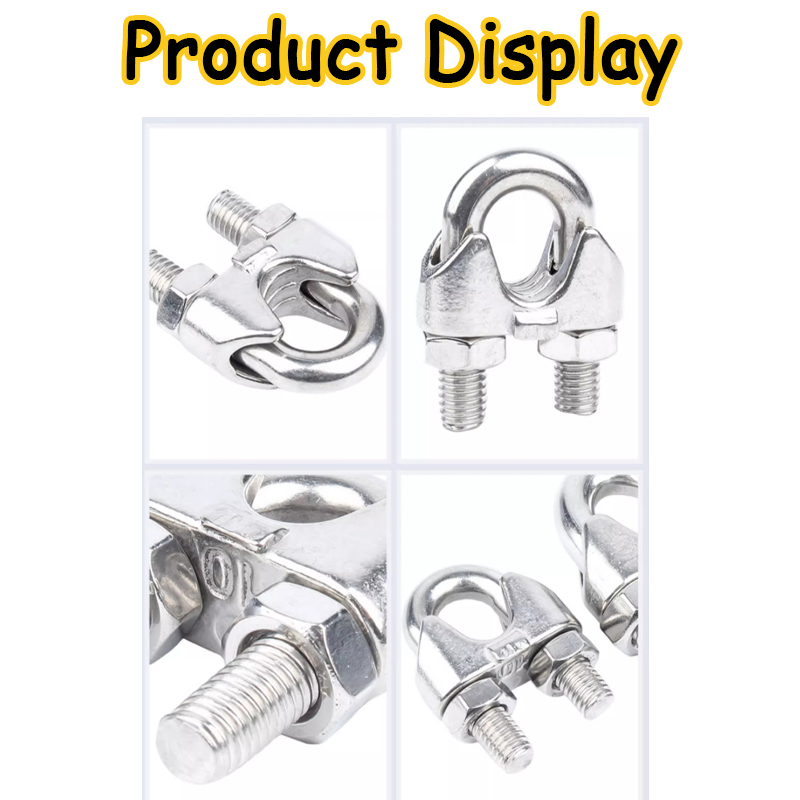 1~3pcs U Type Wire Rope Clamp Cable Bolts M2 M3 M4 M5 M6 M8 M10 M12 M14 ...