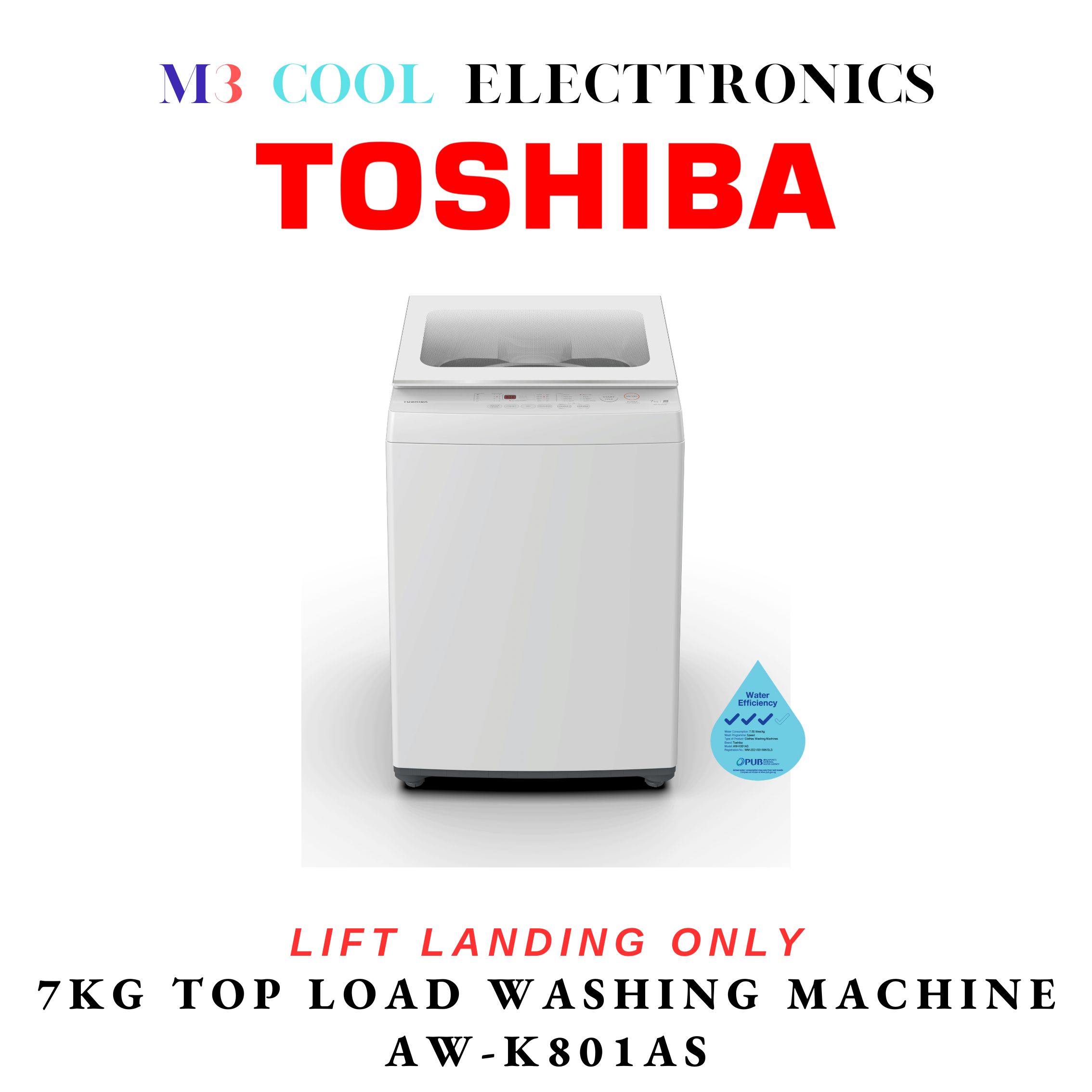 TOSHIBA 7.0KG WASHING MACHINE AW-K801AS - 2 YEARS LOCAL WARRANTY ...