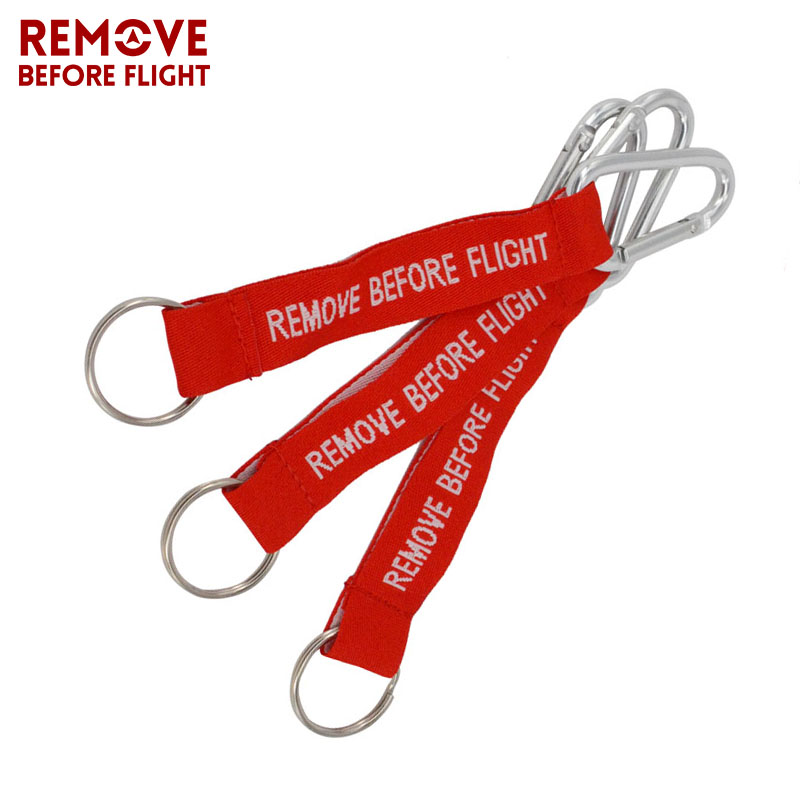 Remove Before Flight Keychain Safety Tags Oem Key Chains Red Embroidery ...