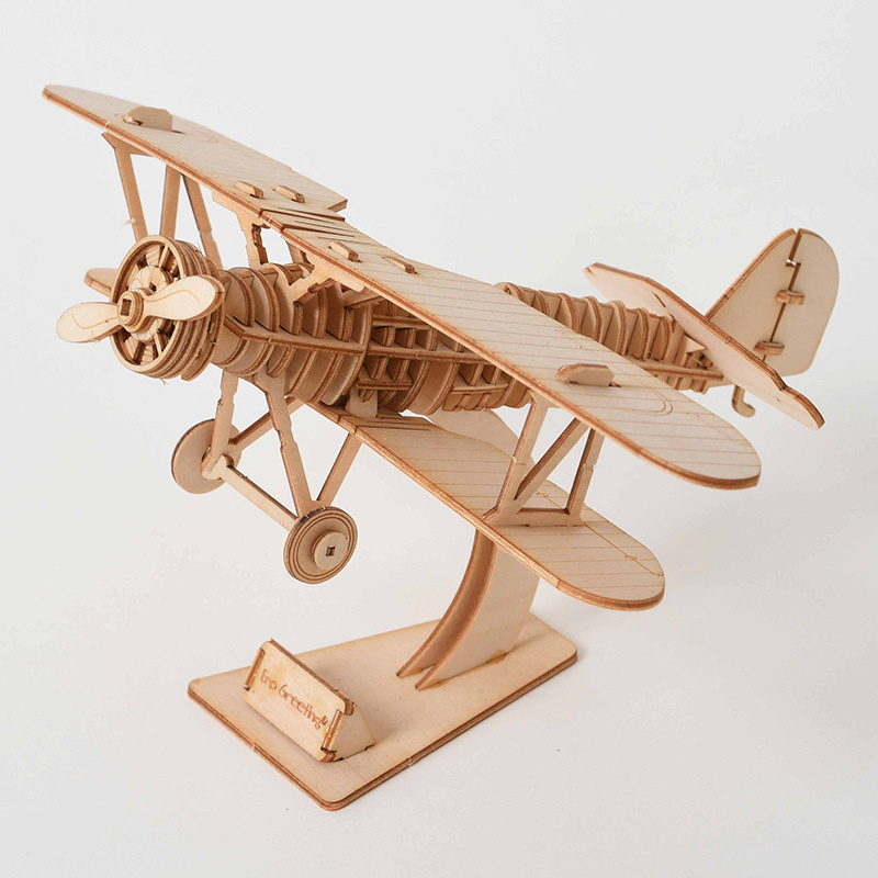 Laser Cutting DIY Sailing Ship Train Airplane Toys 3D Wooden Puzzle Toy ...