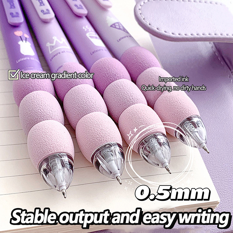 4Pcs/lot Coffee Bear Press Pen Black Ink 0.5mm Spliced Sponge Sheath ...
