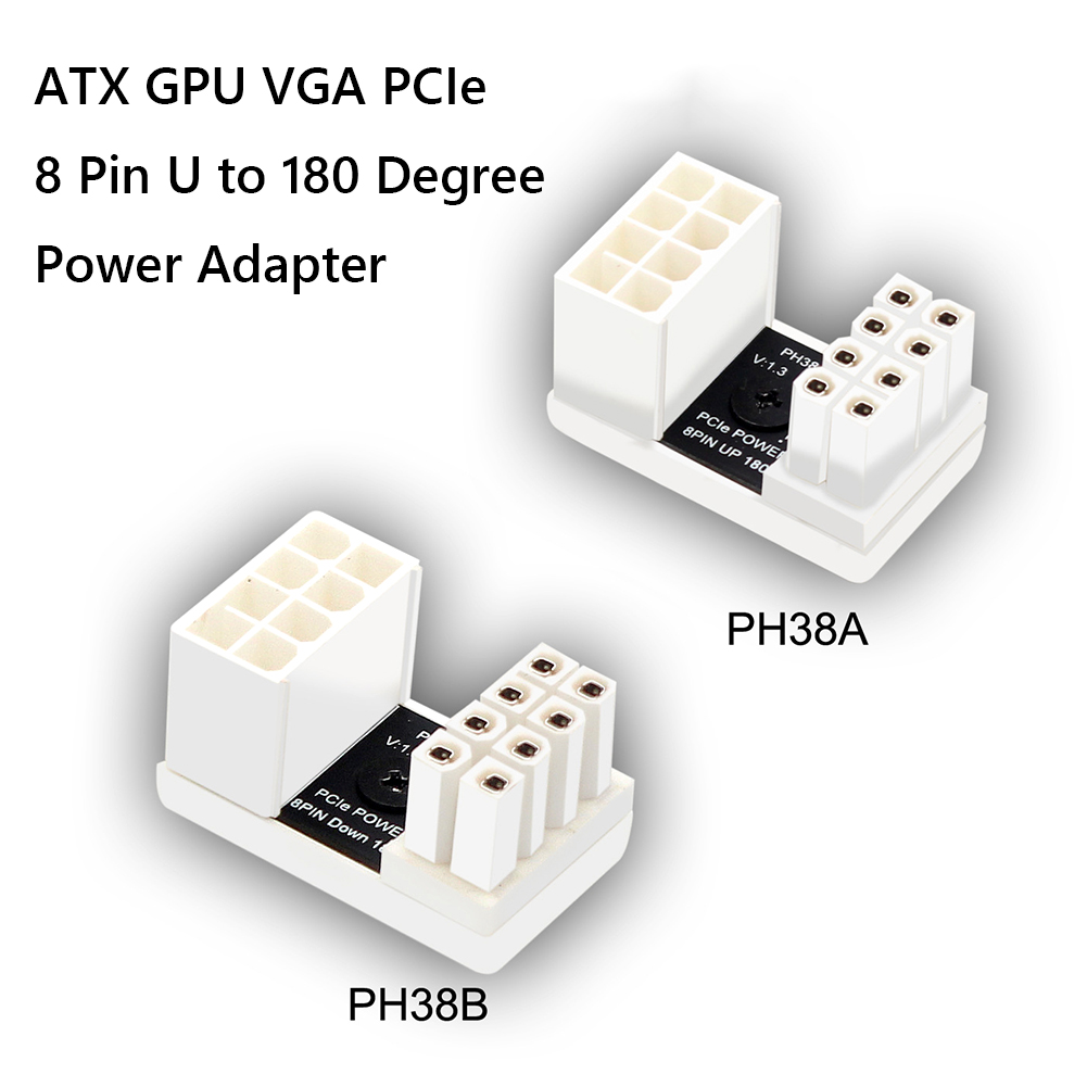 180 Degree ATX 8 Pin Power Supply Adapter for Desktop Computer U Shaped ...