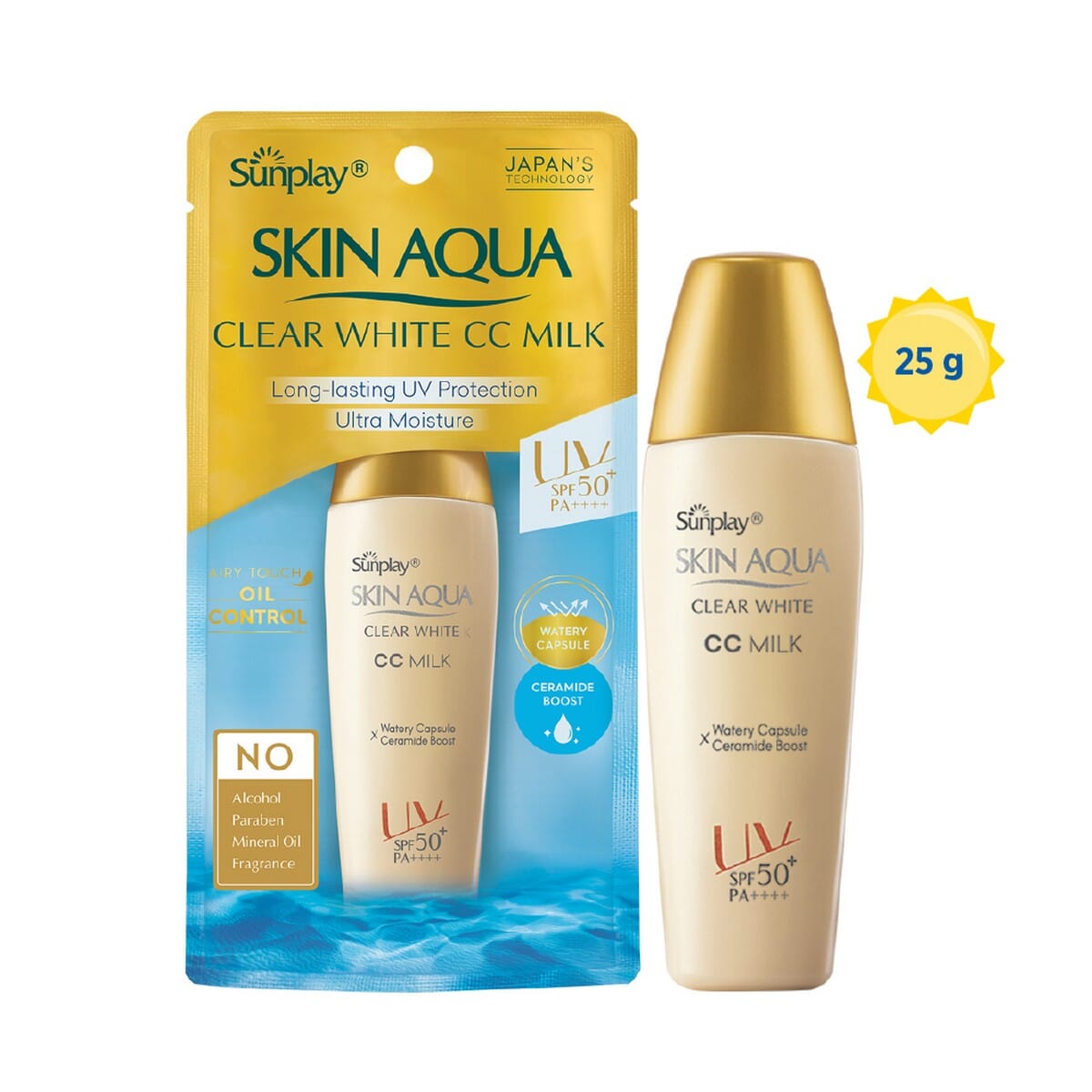 Rohto Mentholatum Sunplay Skin Aqua Clear CC Milk 25g with SPF 50+ PA ...
