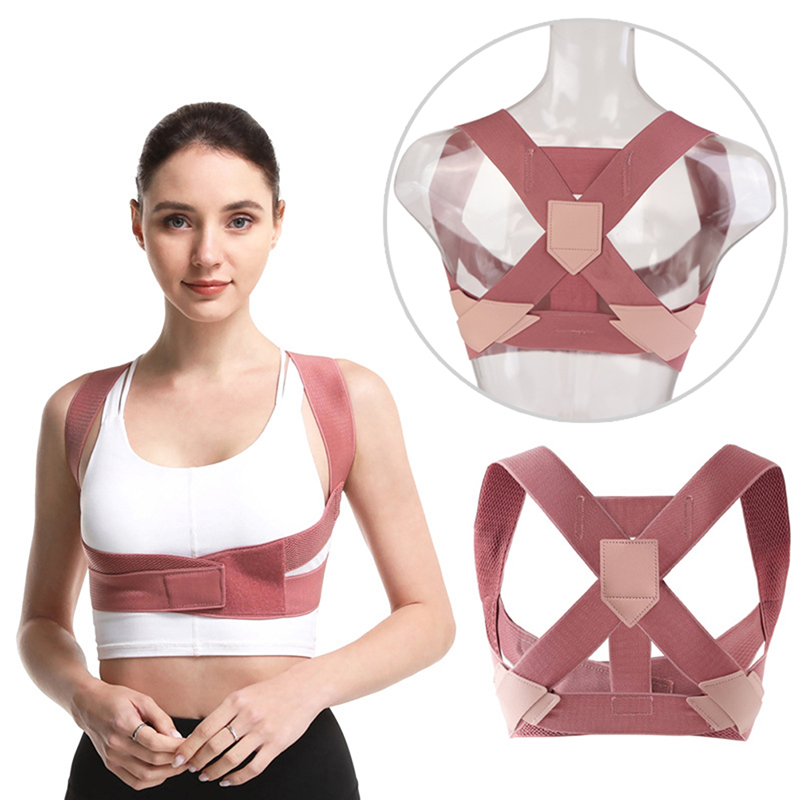 Women Adjustable Elastic Back Support Belt Chest Posture Corrector ...