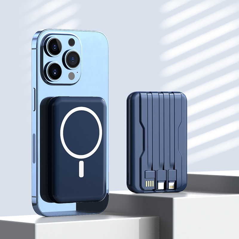 🔥SG Stock🔥10000mAh Mini Lightweight Magnetic Power Bank bulid in 4 ...