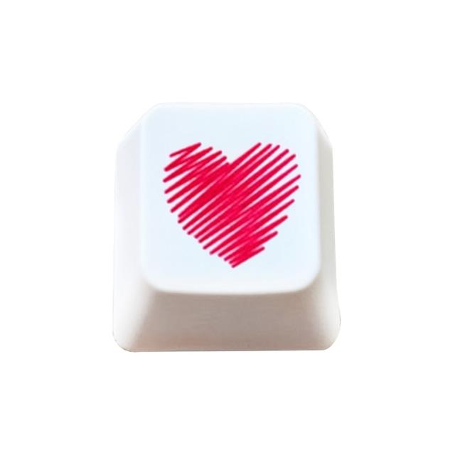 PBT Keycap OEM R4 Profile Heart Shaped for Mechanical Keyboard Keycaps ...