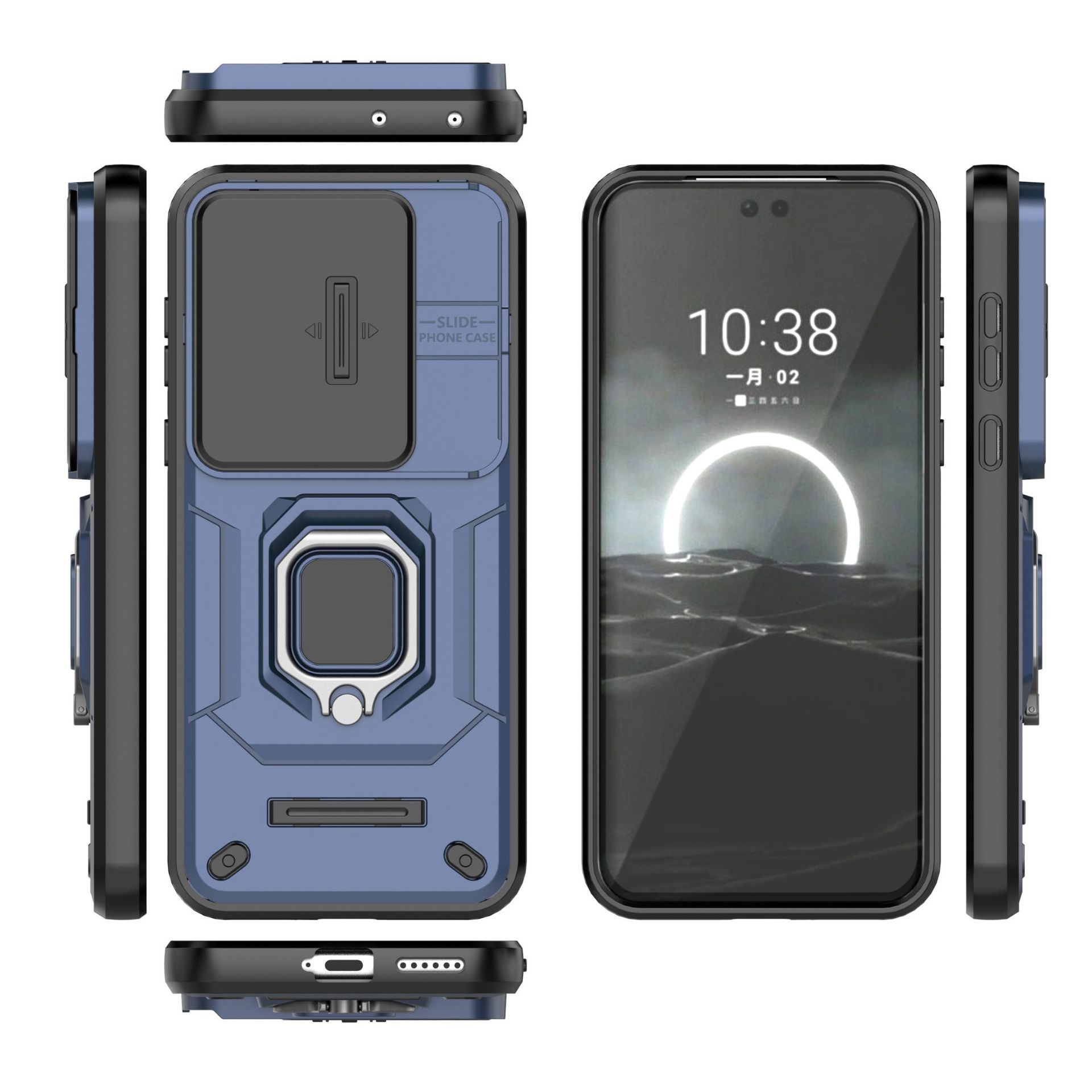 Huawei Nova 13 Pro Case with Slide Camera Cover，Rotated Ring Kickstand ...