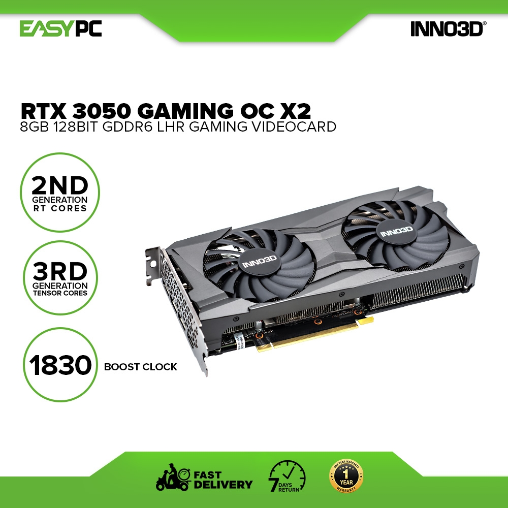 EasyPC | Inno3D Rtx 3050 Gaming OC X2 N30502-08D6X-11902120 8GB 128bit ...