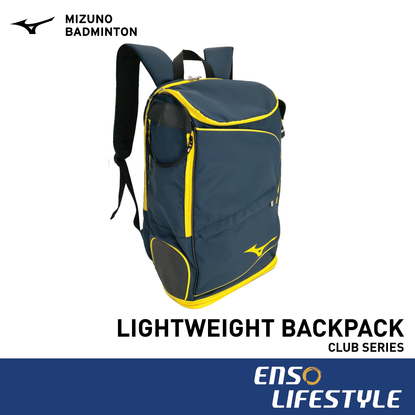 Mizuno Badminton Racket Bag - Club Series Lightweight Backpack [Enso ...