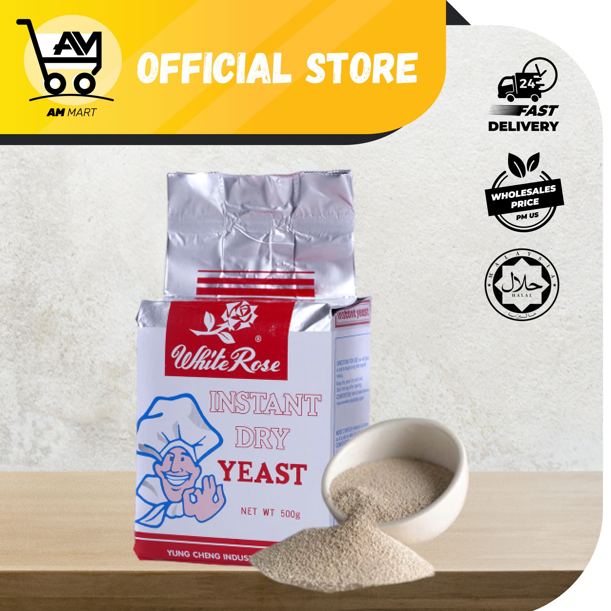 🌙RAYA SALE [WHITE ROSE] Instant Dry Yeast #500g | Lazada