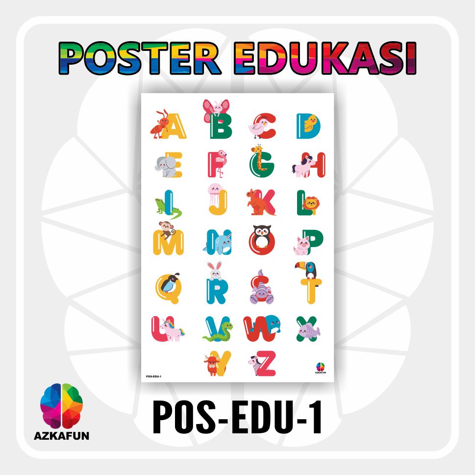 Poster Edukasi ALPHABET - Poster Alphabet anak - alfabet | Lazada Indonesia