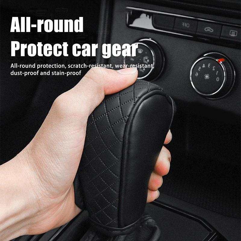 1PC Car Shift Handle Cover Leather Universal Non-Slip Shift Knob ...