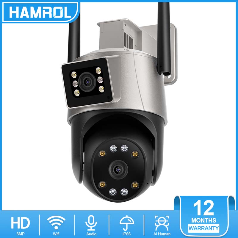 Hamrol UHD 5MP Smart PTZ WiFi IP Camera Color Night Vision Audio ...