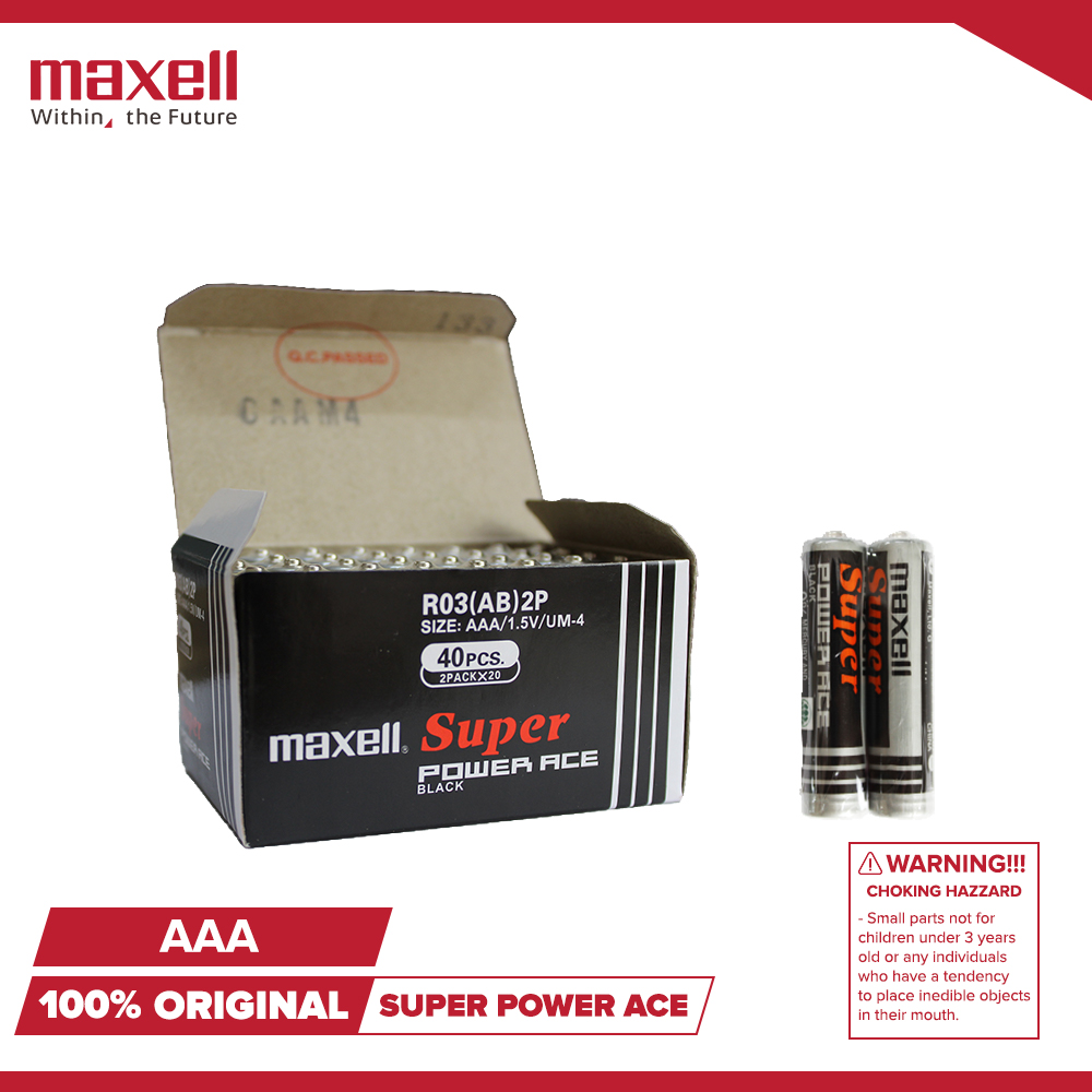 Maxell Super Power Ace AAA (40pcs/box) | Lazada PH
