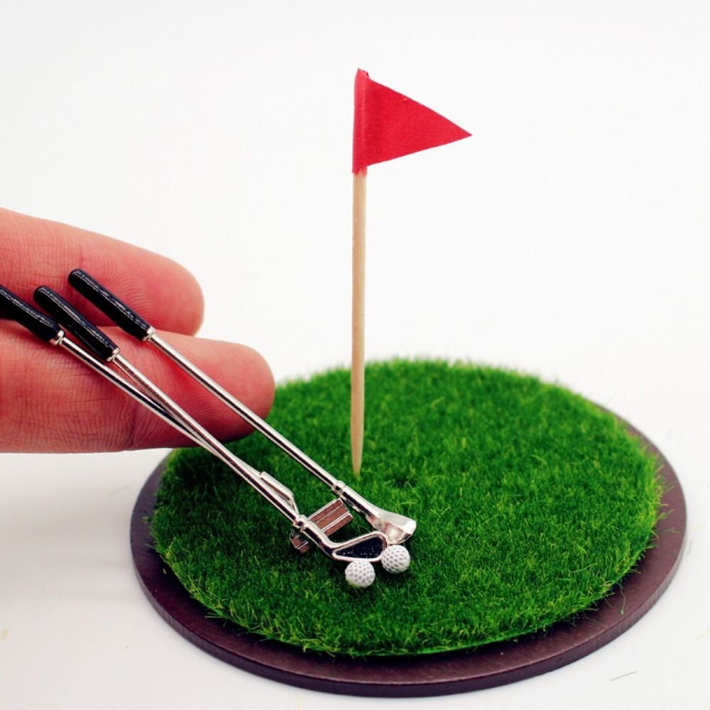 Play House Toy Sports Scene Miniature Golf Club Grassland Model ...