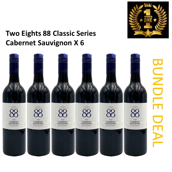 Two Eights 88 Classic Series Cabernet Sauvignon Red Wine (Bundle of 6 ...