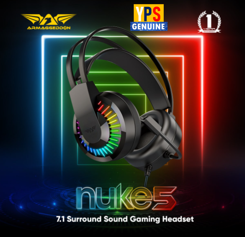 Armaggeddon Nuke 5 Surrond Sound 7.1 Gaming Headphone | 1 Year Limited ...