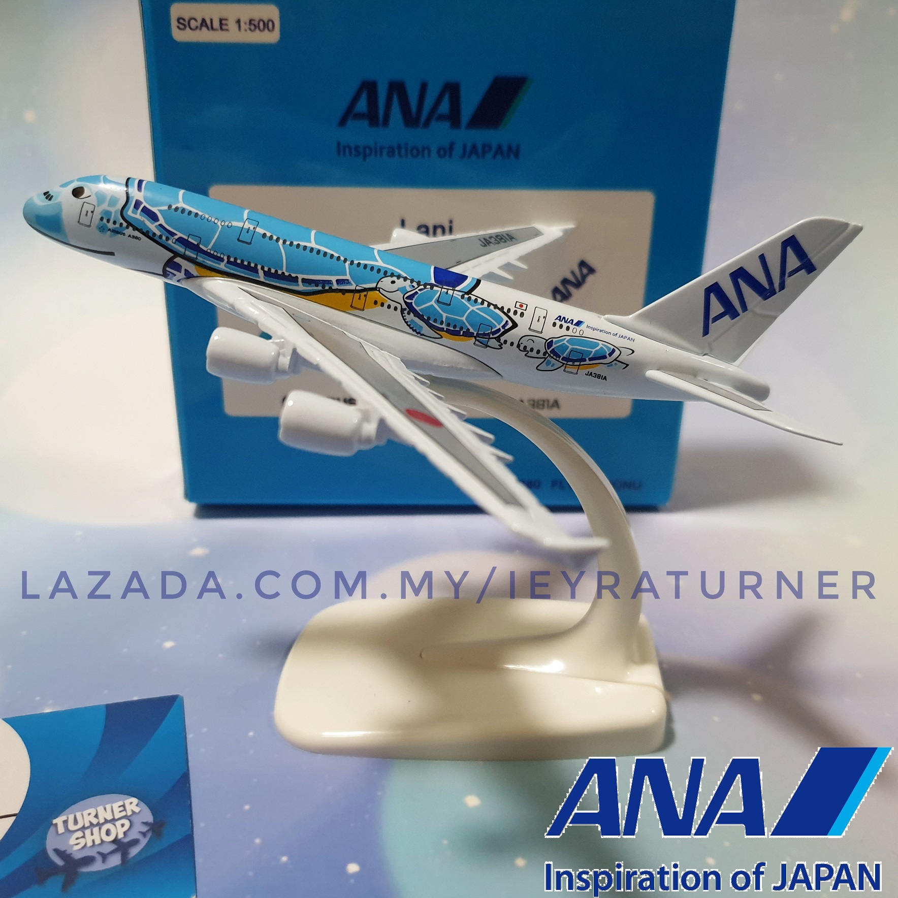 NEW Japan ANA Airbus A380 "Flying Turtle" Aircraft Model 18cm Die-cast ...