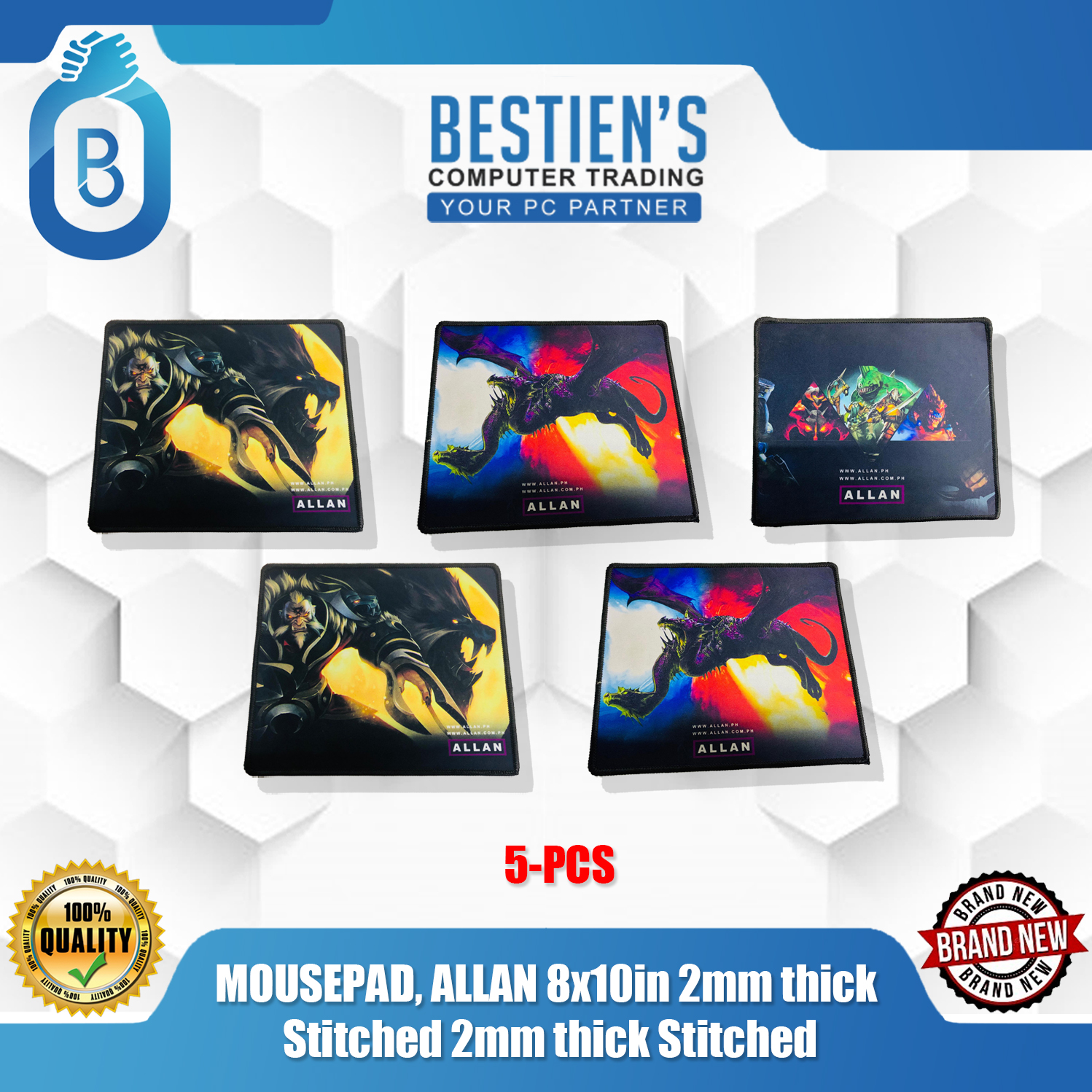 MOUSEPAD, ALLAN 8x10in 2mm thick Stitched 2mm thick Stitched | Lazada PH