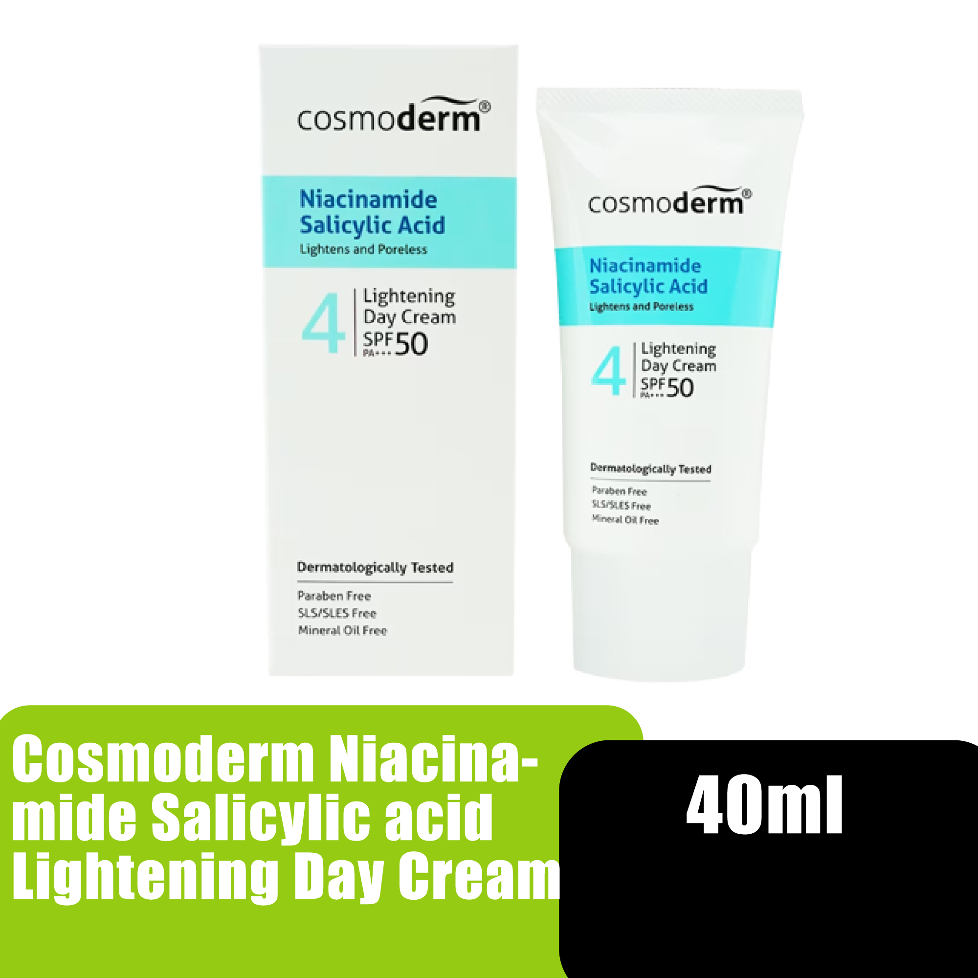 Cosmoderm Niacinamide Salicylic Acid Lightening Day Cream SPF50 PA ...