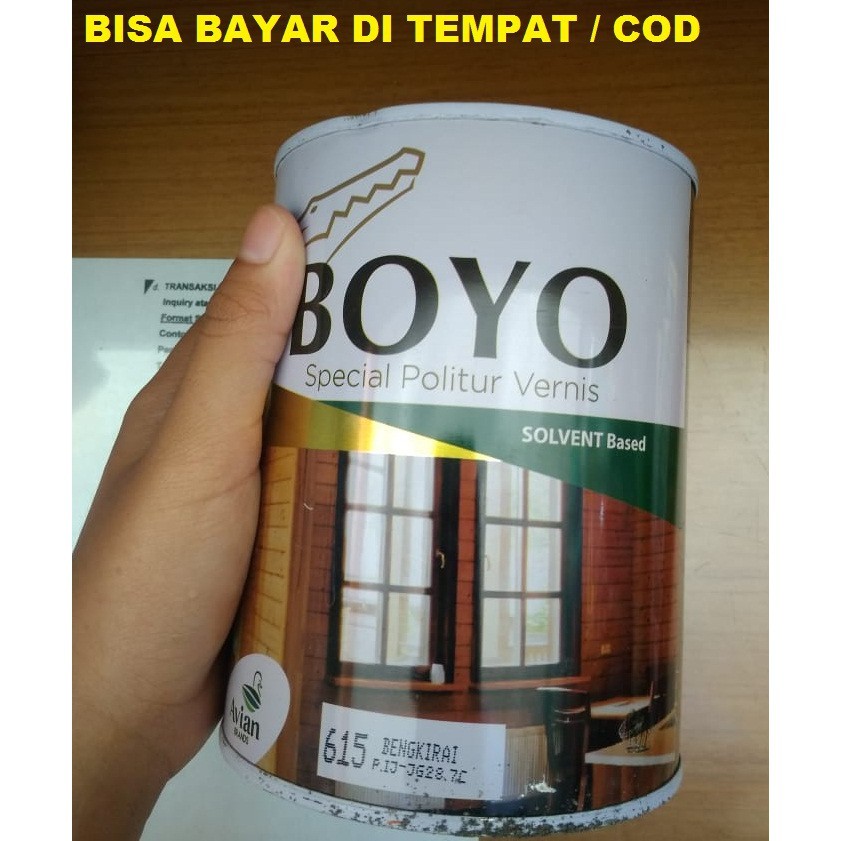 BOYO POLITUR WARNA MASING 1 KG CAT PLITUR KAYU - POLISTUR KAYU 1 KG ...