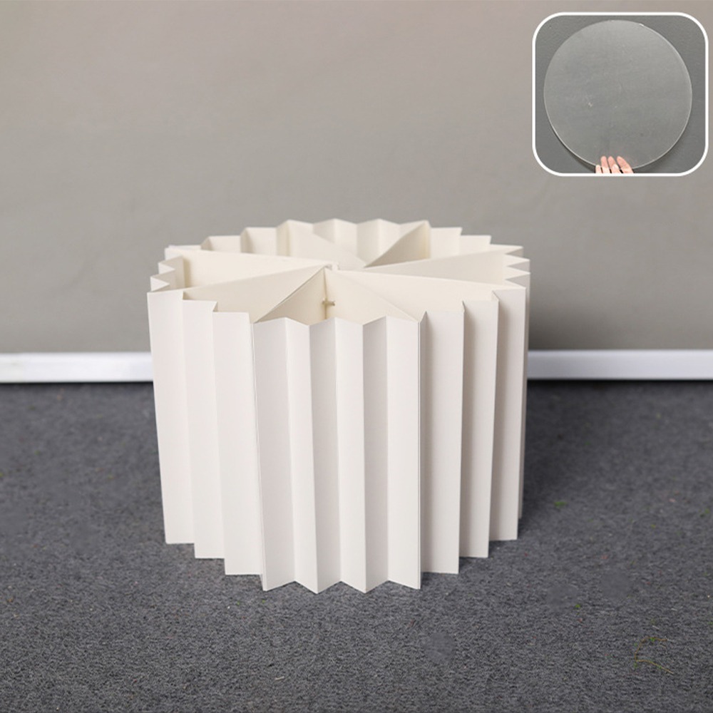 Dessert Stand Foldable Roman Pillar Dessert Rack Paper White Cylinder ...
