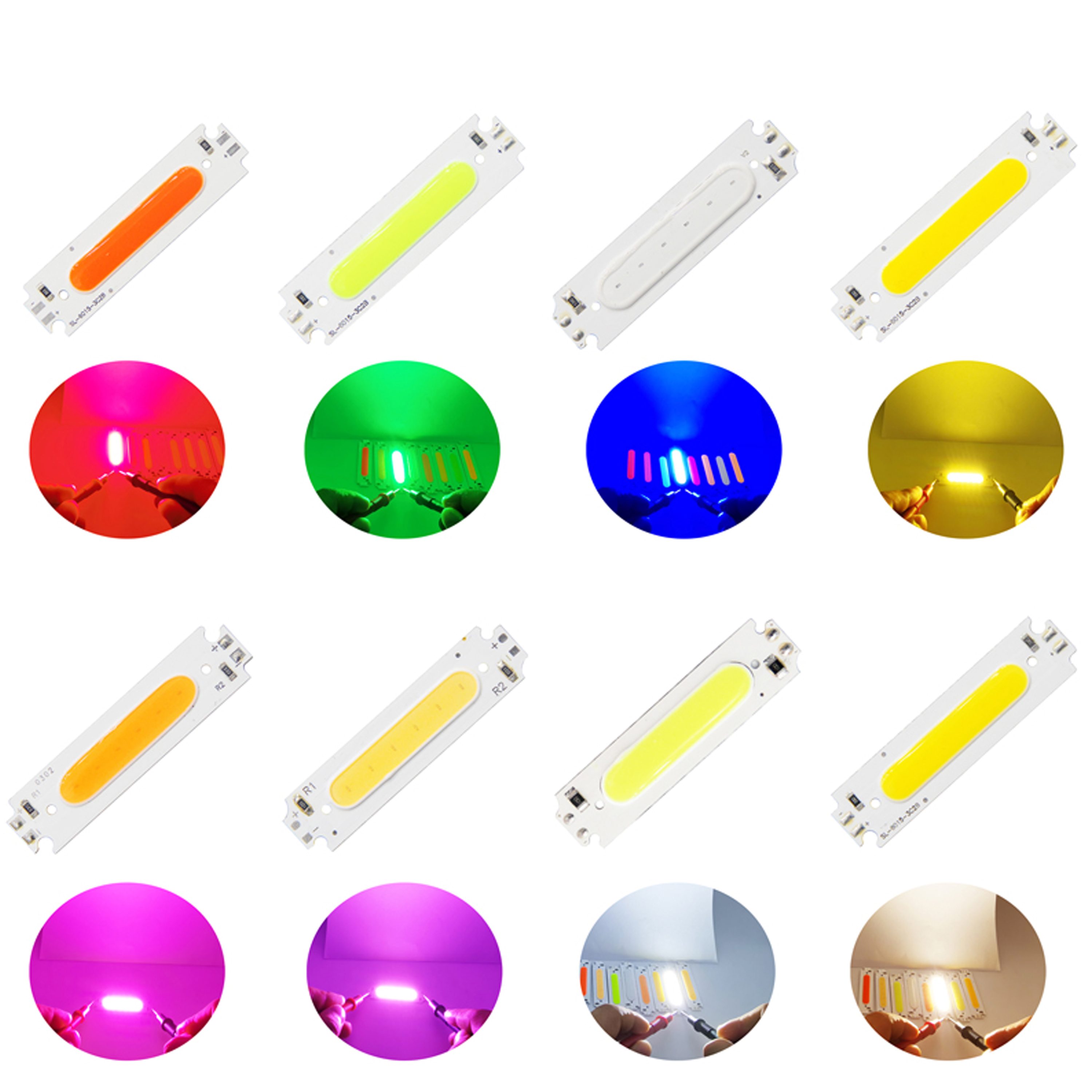 FTZOTOF 60*15mm COB LED Source Bulbs 2W Module Chip Strip Onboard For ...
