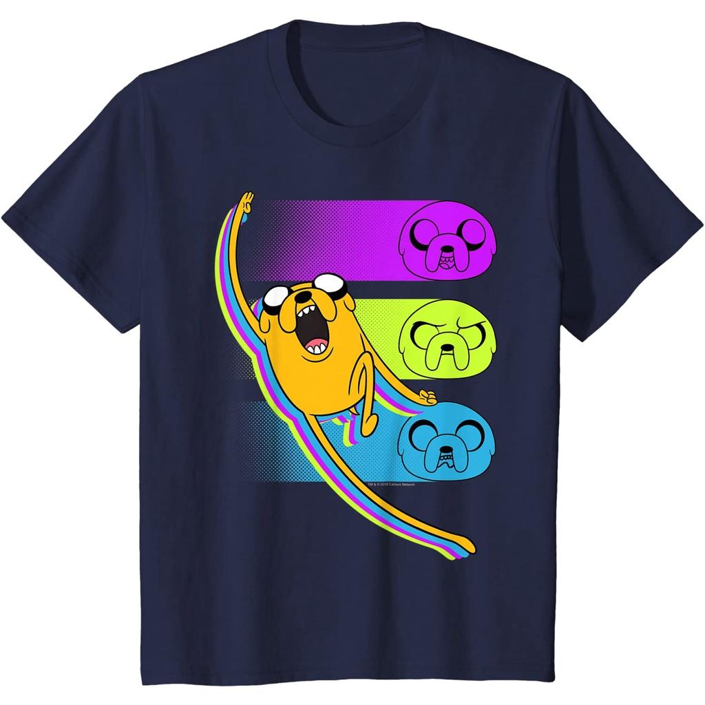 2024 เสื้อยืดผ้าฝ้ายพรีเมี่ยม เสื้อยืด ลาย Cn Adventure Time Jake Neon ...