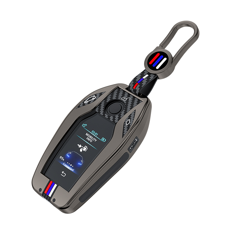 【YIYANGMAOYI111】Zinc Alloy LED Display Key Case Holder Chain For BMW 7 ...