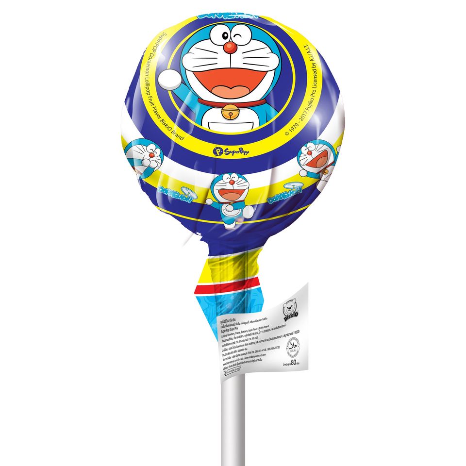 Super Pop Doraemon บิสคิโอ ซุปเปอร์ป๊อป โดราเอมอน ลูกอมยักษ์ 80 กรัม ...