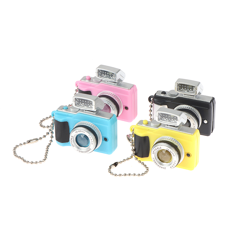 Mini Digital Camera Model 1:12 Dollhouse Camera LED Flash Keychain ...